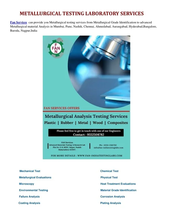PPT - Metallurgical Testing Lab,Heat Treatment Evulation Mumbai, Pune ...