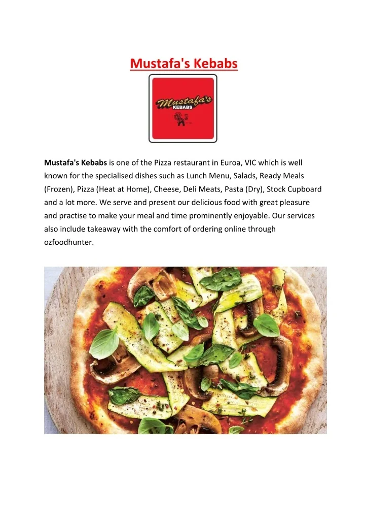 PPT - Mustafa's Kebabs Tarcombe Street Euroa, VIC - 5% Off PowerPoint ...