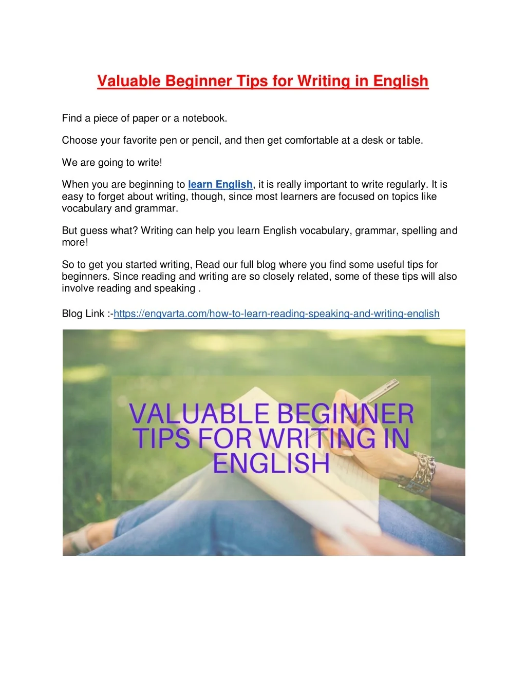PPT - Valuable Beginner Tips for Writing in English PowerPoint ...