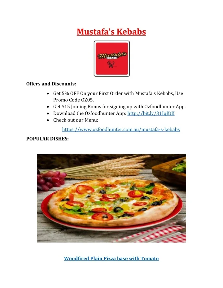 PPT - Mustafa's Kebabs Tarcombe Street Euroa, VIC - 5% Off PowerPoint ...