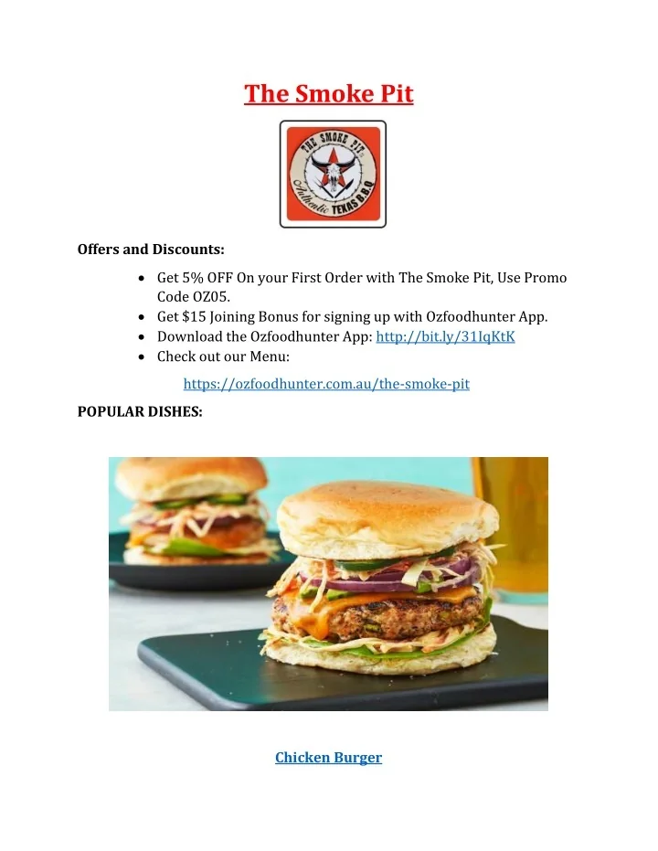 PPT - 5% OFF - The Smoke Pit Burger Restaurant Menu St Helena, VIC ...