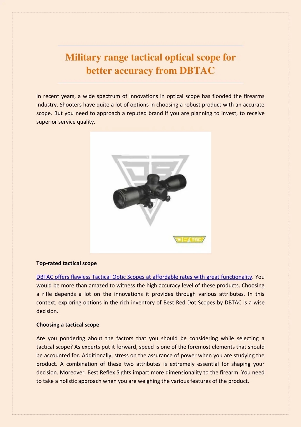PPT - Military range tactical optical scope for better accuracy from ...