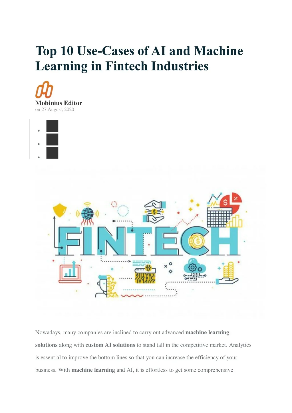 PPT - Top 10 Use-Cases of AI and Machine Learning in Fintech Industries ...