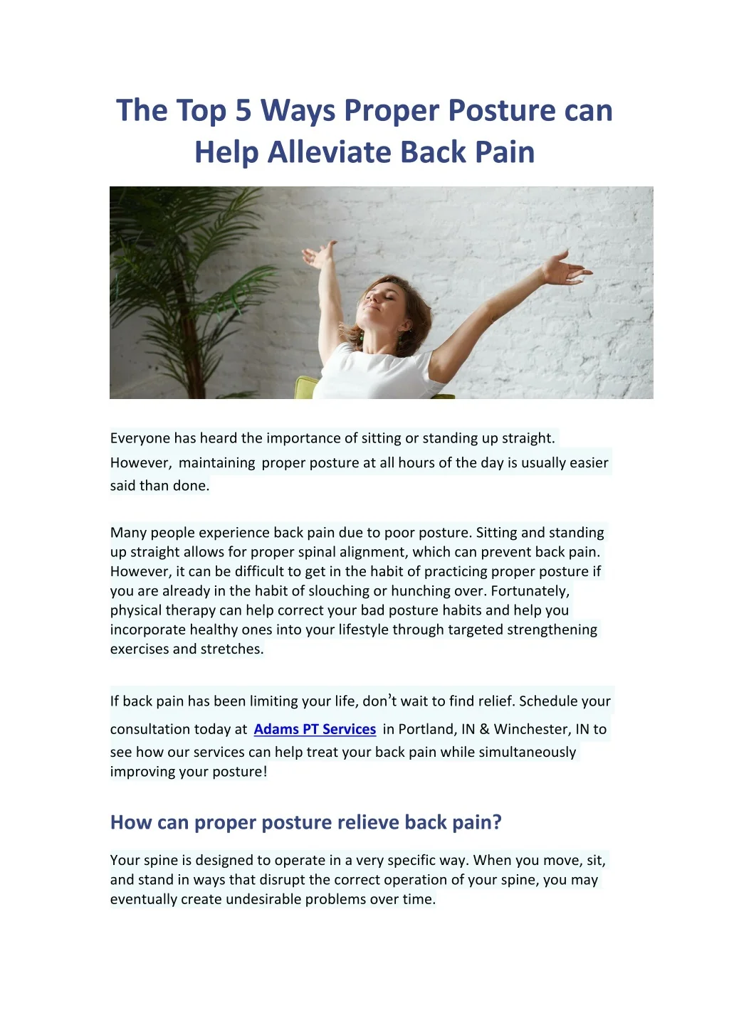 PPT - The Top 5 Ways Proper Posture can Help Alleviate Back Pain ...