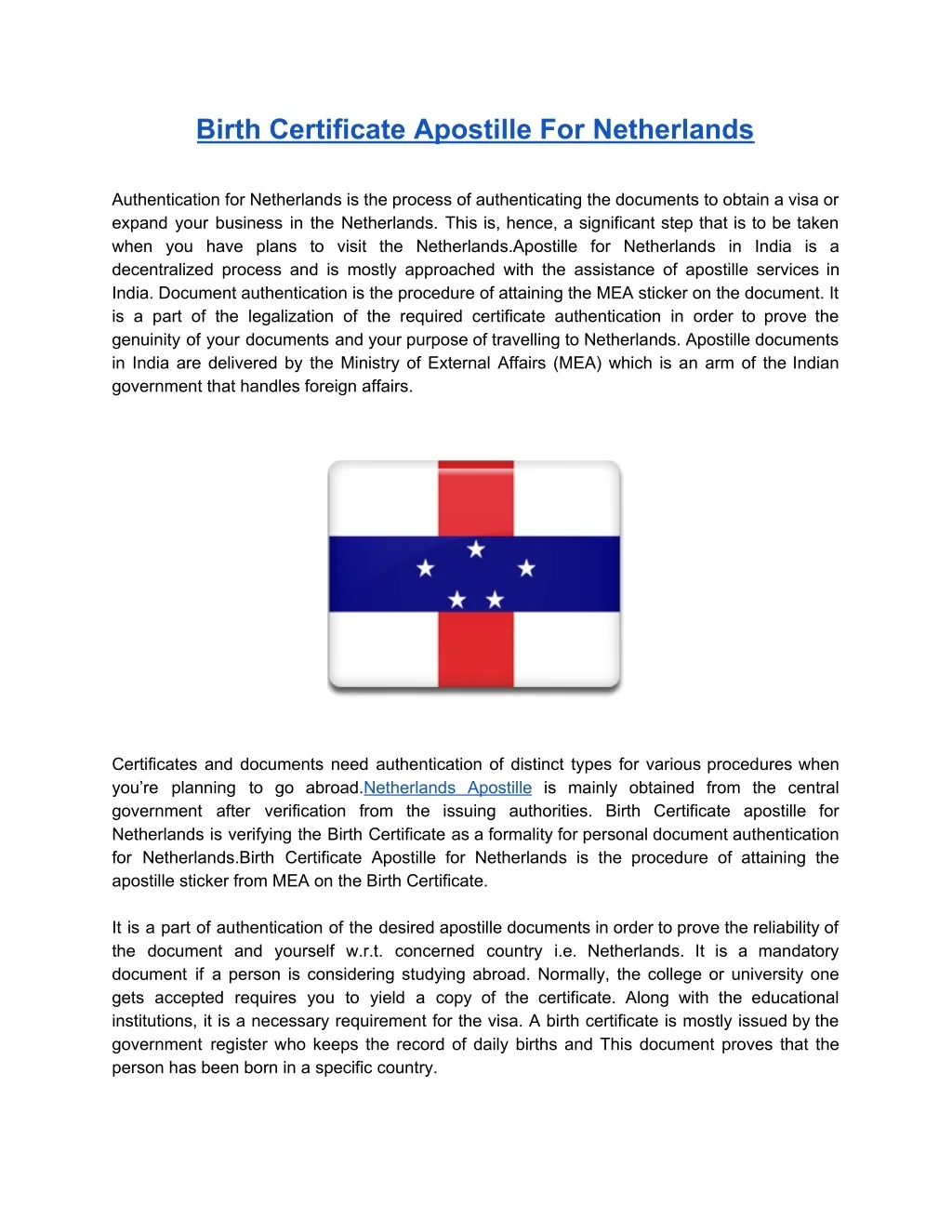 PPT - Birth Certificate Apostille For Netherlands PowerPoint ...