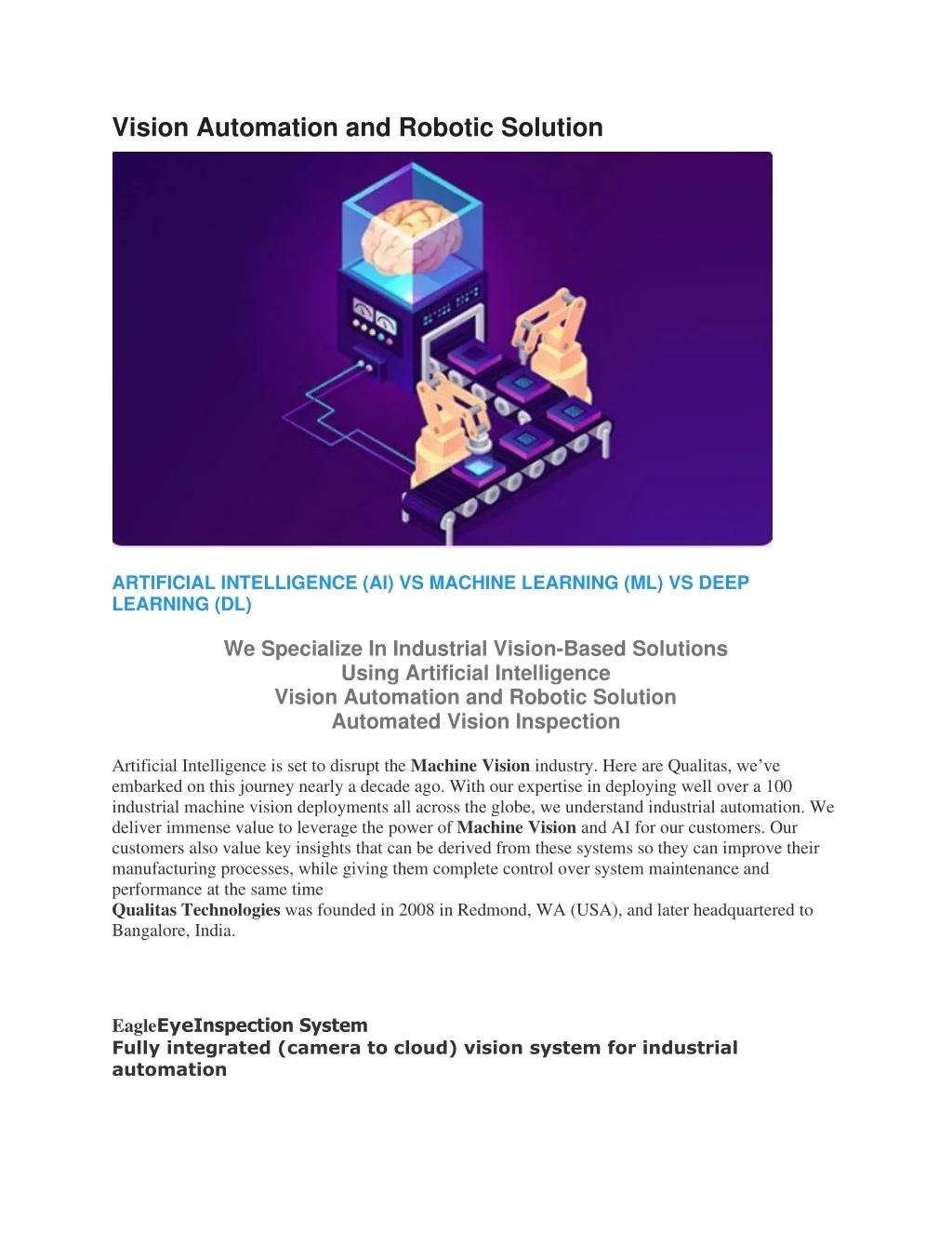 PPT - Vision Automation and Robotic Solution PowerPoint Presentation ...