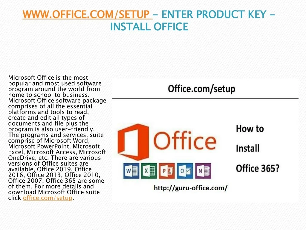 PPT - www.office.com/setup|Enter Office Product Key|Install Office ...