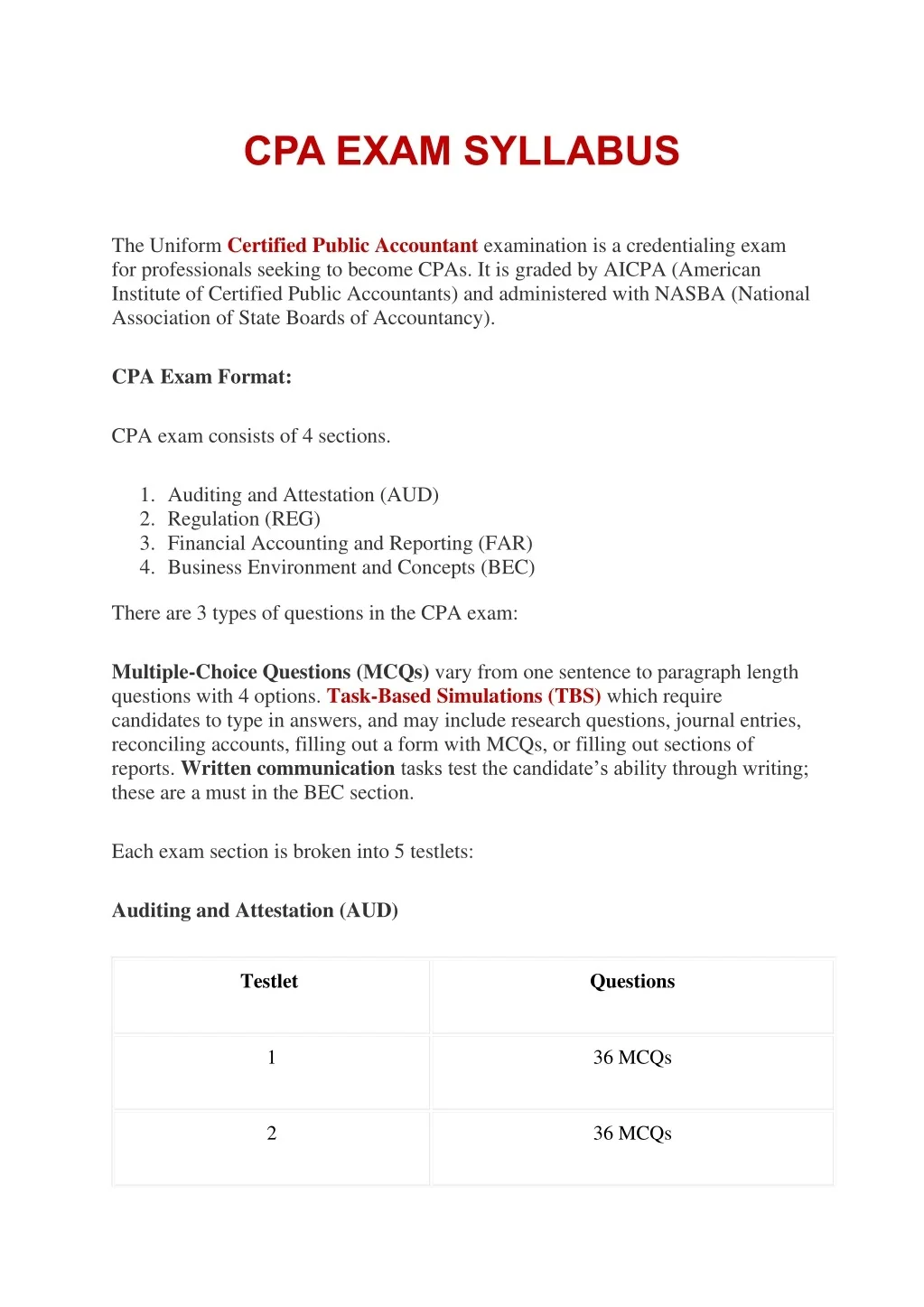 PPT - CPA EXAM SYLLABUS PowerPoint Presentation, free download - ID ...