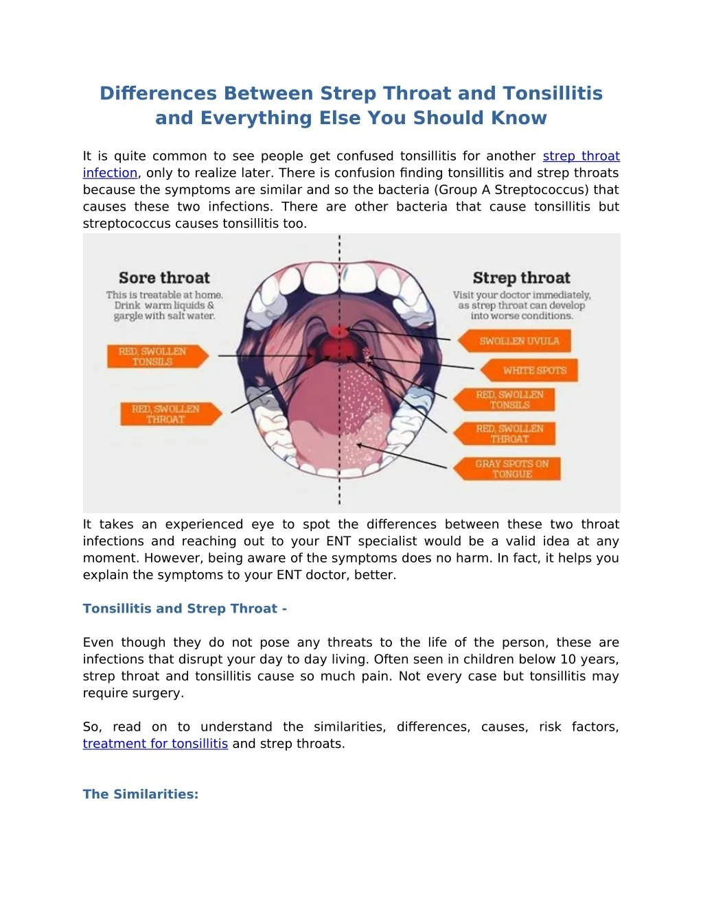 PPT - Differences Between Strep Throat and Tonsillitis PowerPoint ...