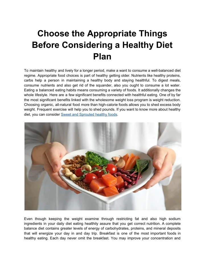 PPT - Choose the Appropriate Things Before Considering a Healthy Diet ...