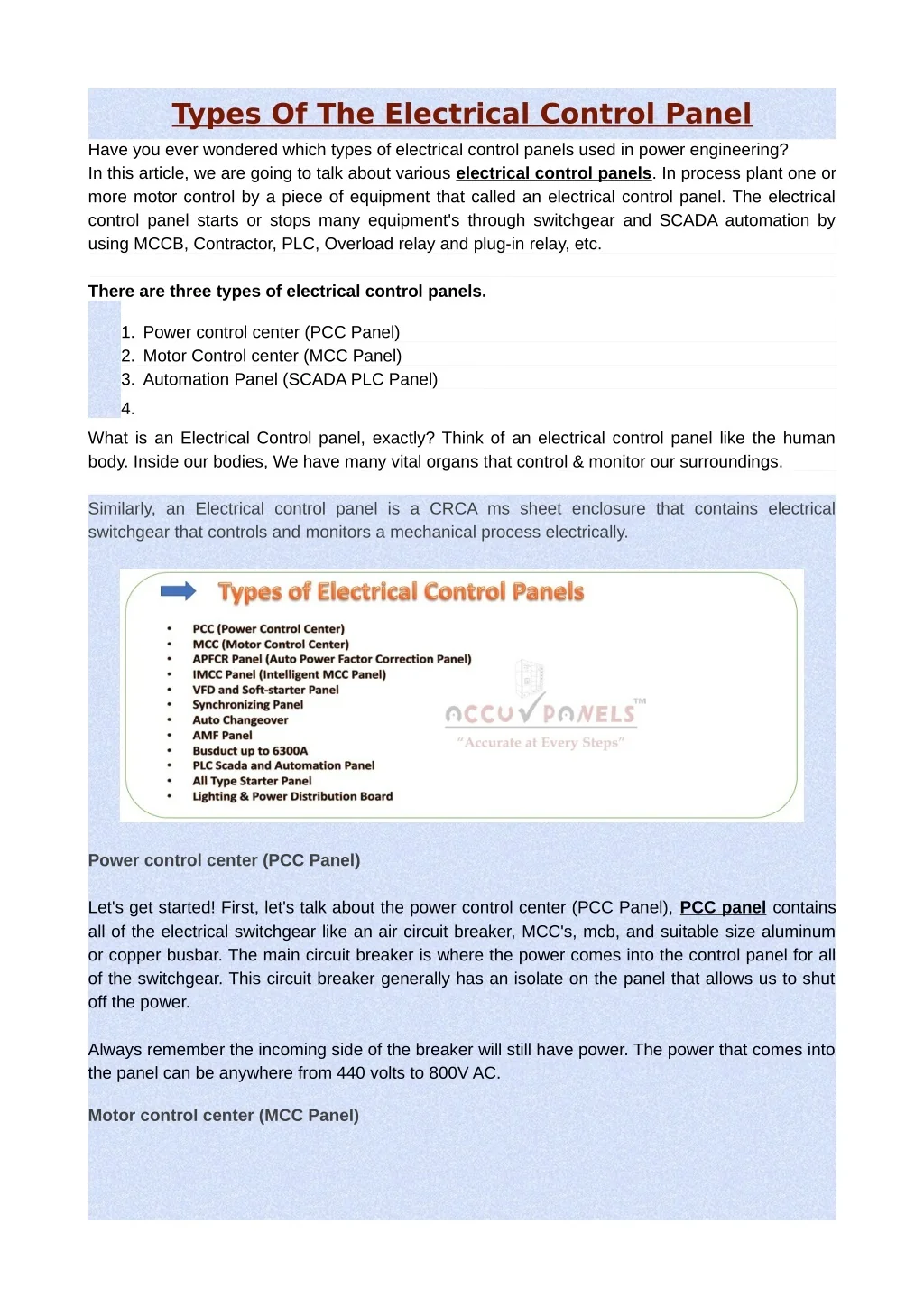 PPT - Types of electrical control panel PowerPoint Presentation, free ...