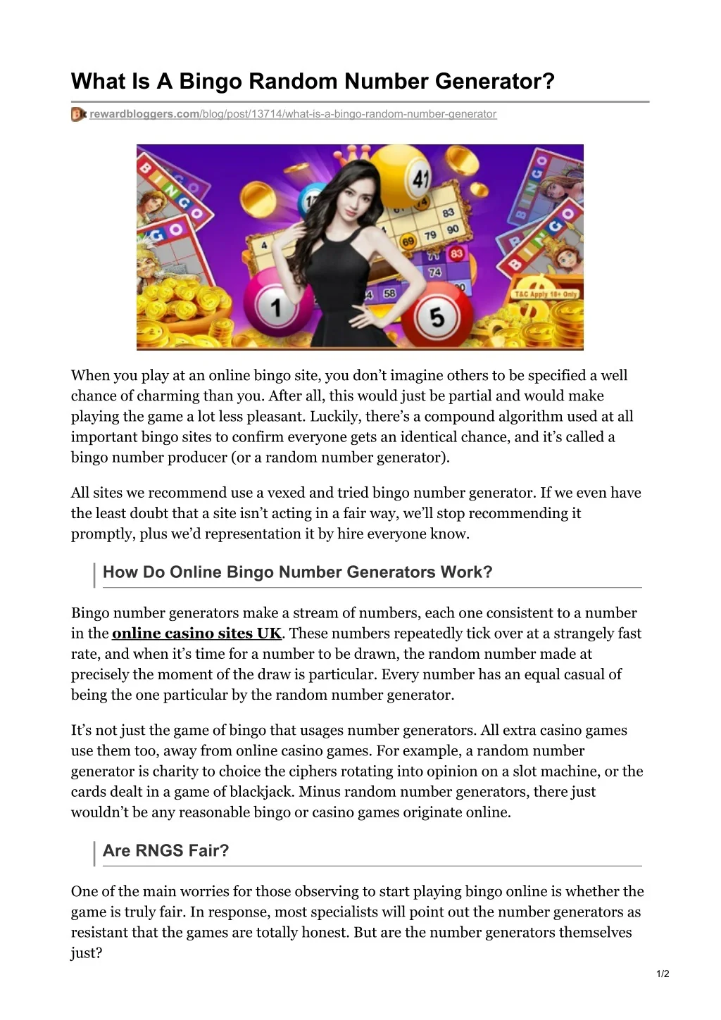 PPT - What Is A Bingo Random Number Generator? PowerPoint Presentation ...