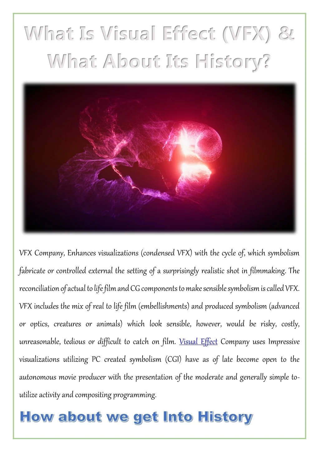 PPT - What Is Visual Effect (VFX) & What About Its History? PowerPoint ...
