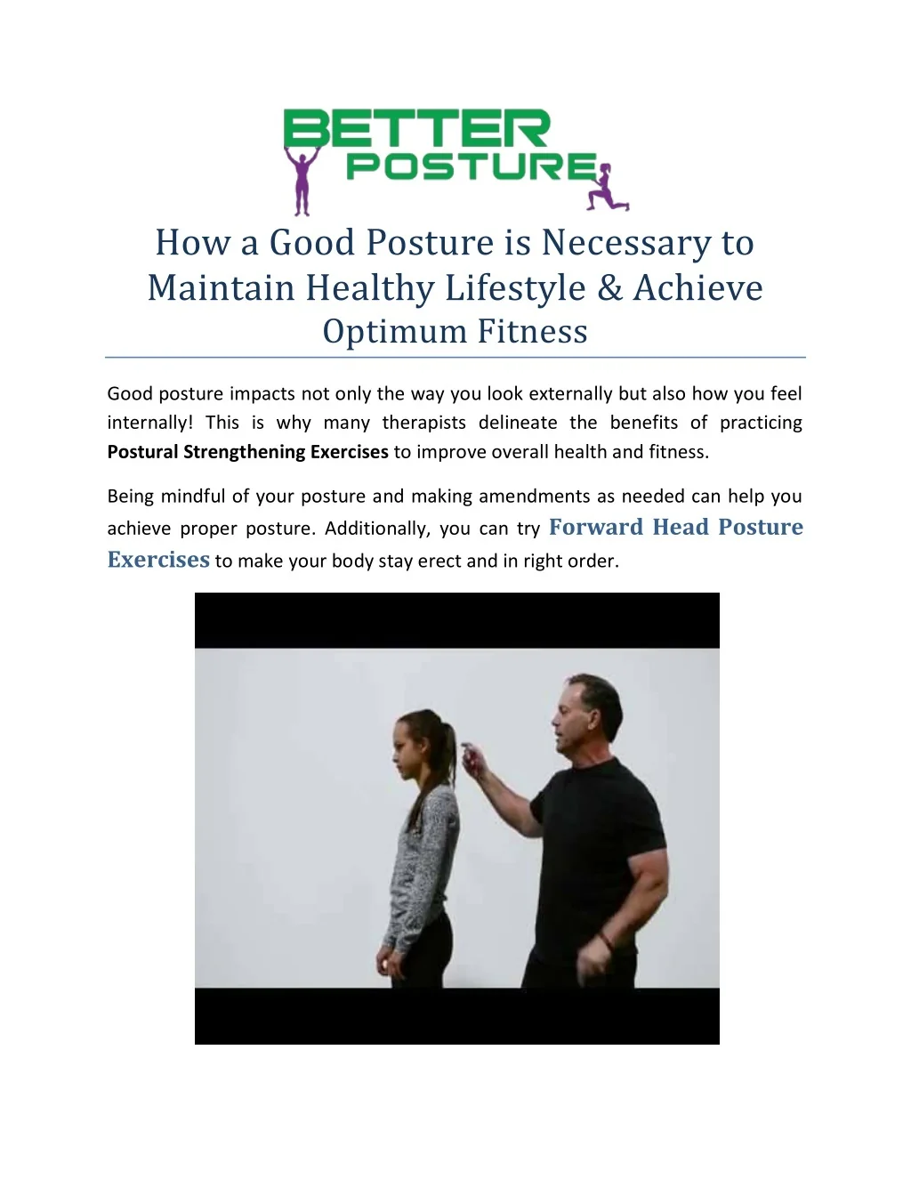 PPT - How a Good Posture is Necessary to Maintain Healthy Lifestyle ...