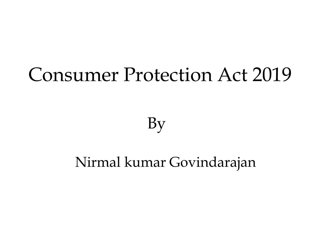 PPT - features of consumer protection act 2019 PowerPoint Presentation ...