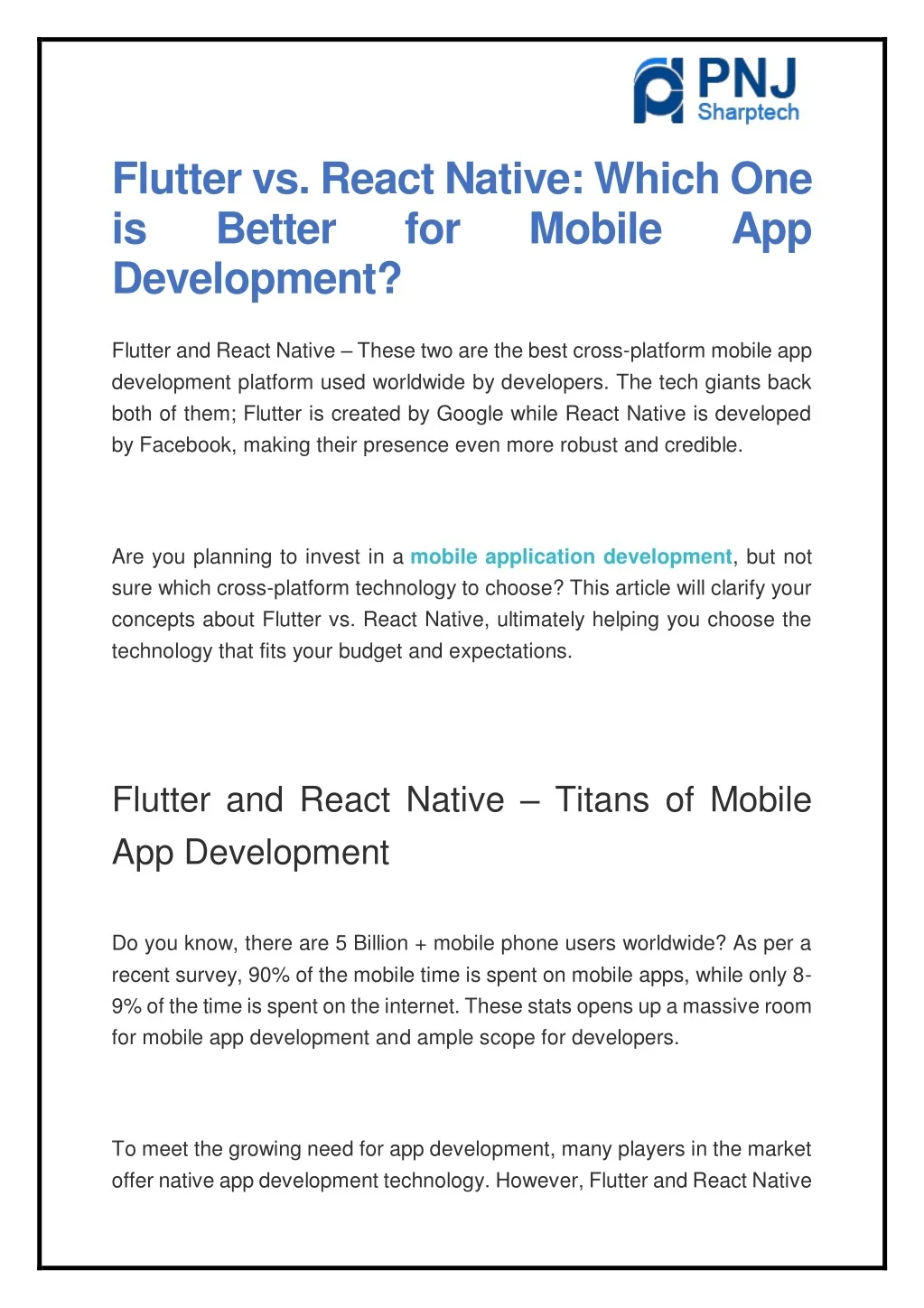 PPT - Flutter vs. React Native: Which One is Better for Mobile App ...