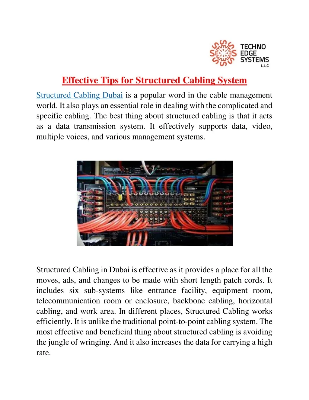 PPT - Effective Tips for Structured Cabling System PowerPoint ...