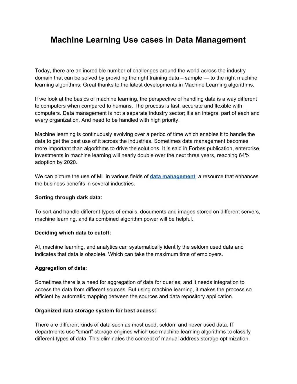 PPT - Machine Learning Use cases in Data Management PowerPoint ...