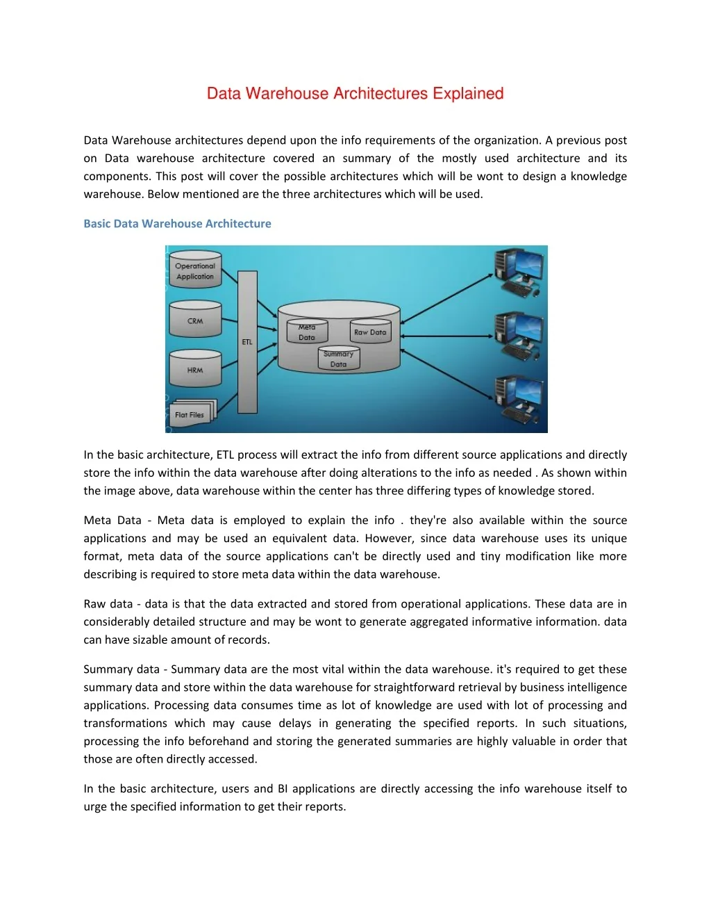 PPT - Data Warehouse Architectures Explained PowerPoint Presentation ...