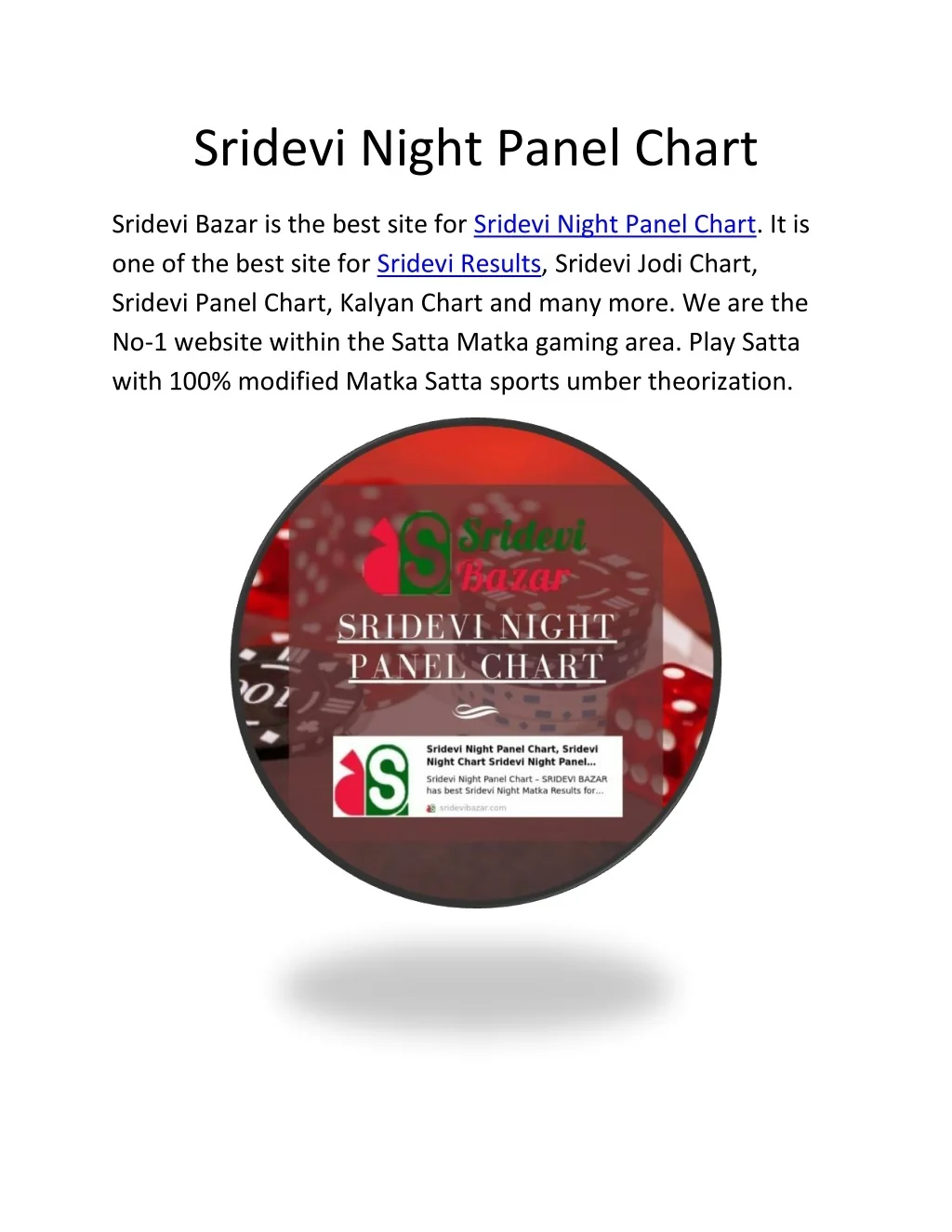 PPT - Sridevi Night Panel Chart PowerPoint Presentation, free download ...