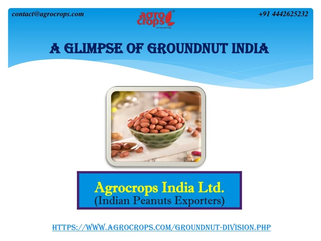 PPT - A Glimpse of Groundnut India PowerPoint Presentation, free ...