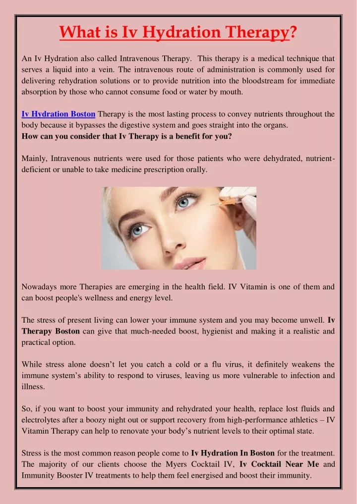 Ppt What Is Iv Hydration Therapy Powerpoint Presentation Free