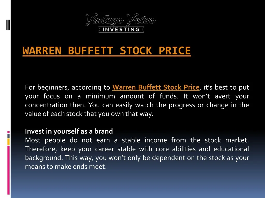 PPT - Warren Buffett Stock Price PowerPoint Presentation, free download ...
