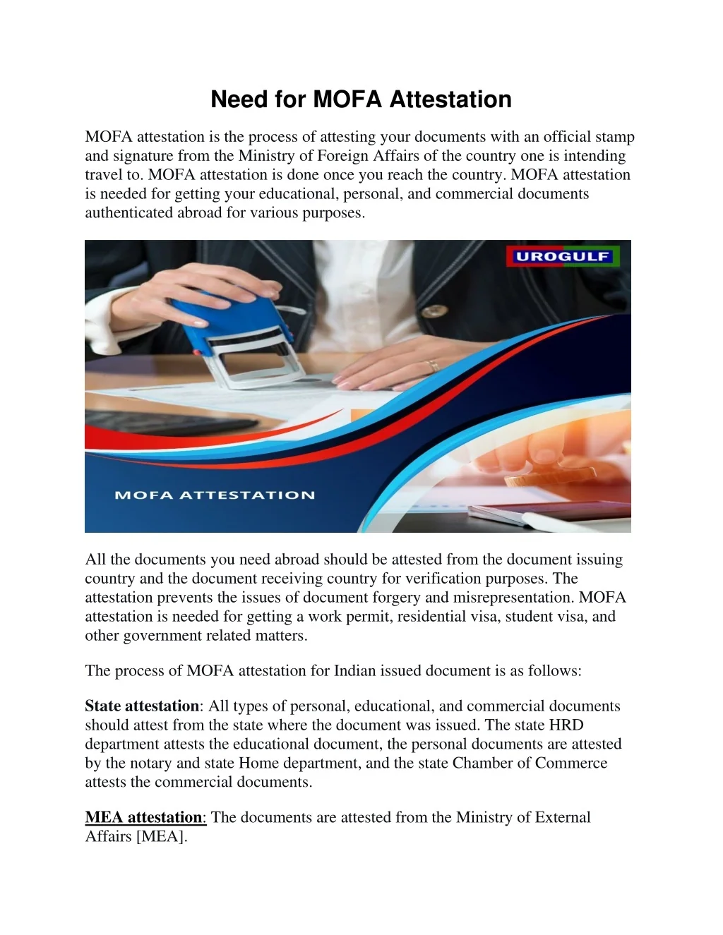 PPT - Need for MOFA Attestation PowerPoint Presentation, free download ...