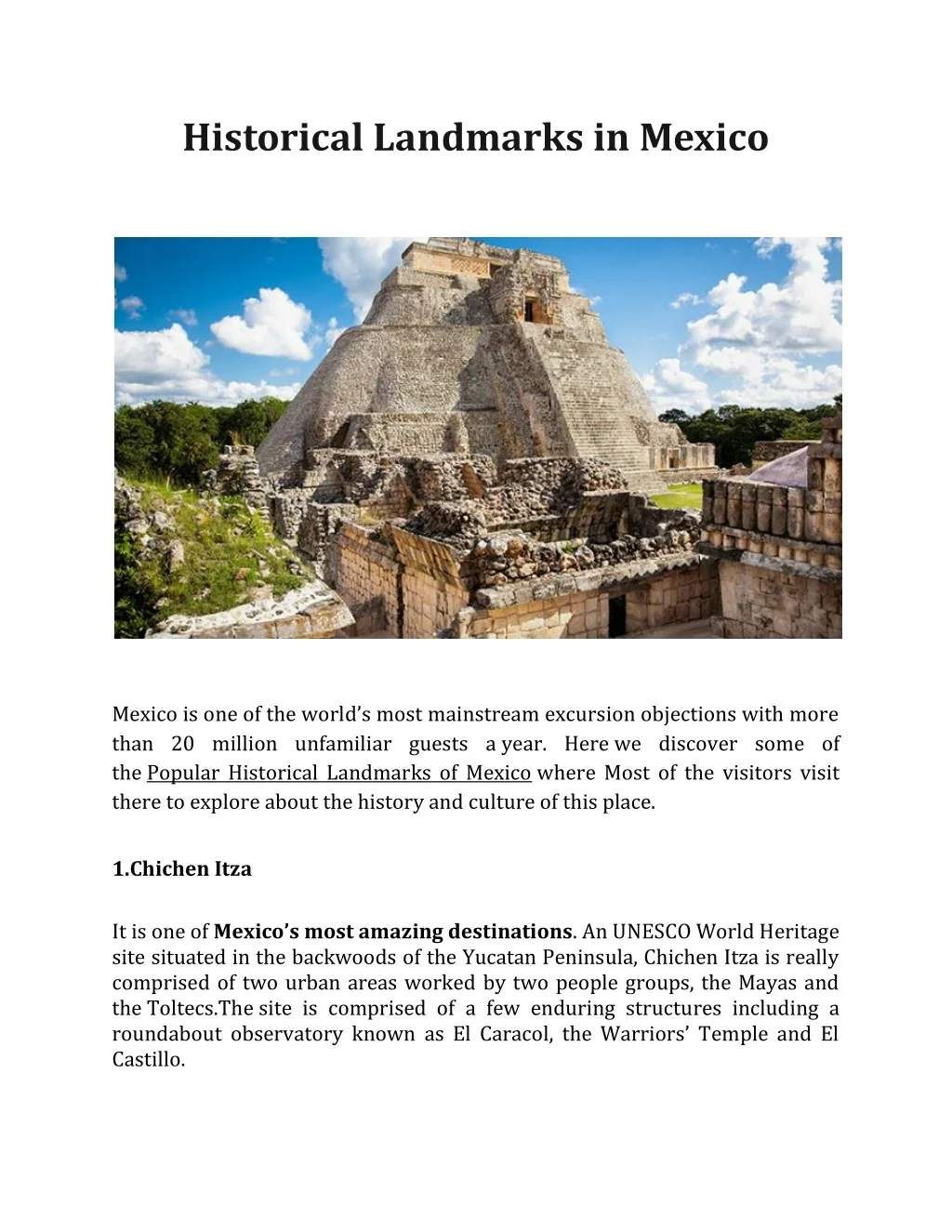 PPT - Historical Landmarks in Mexico PowerPoint Presentation, free ...