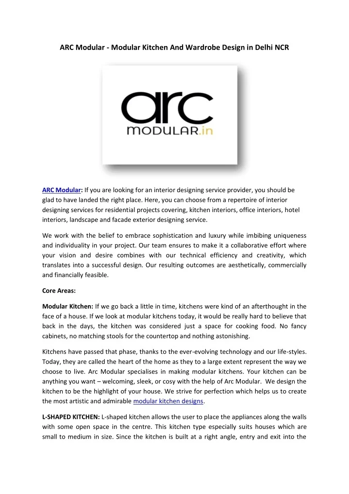 PPT - ARC Modular - Modular Kitchen and Wardrobe Design in Delhi NCR ...