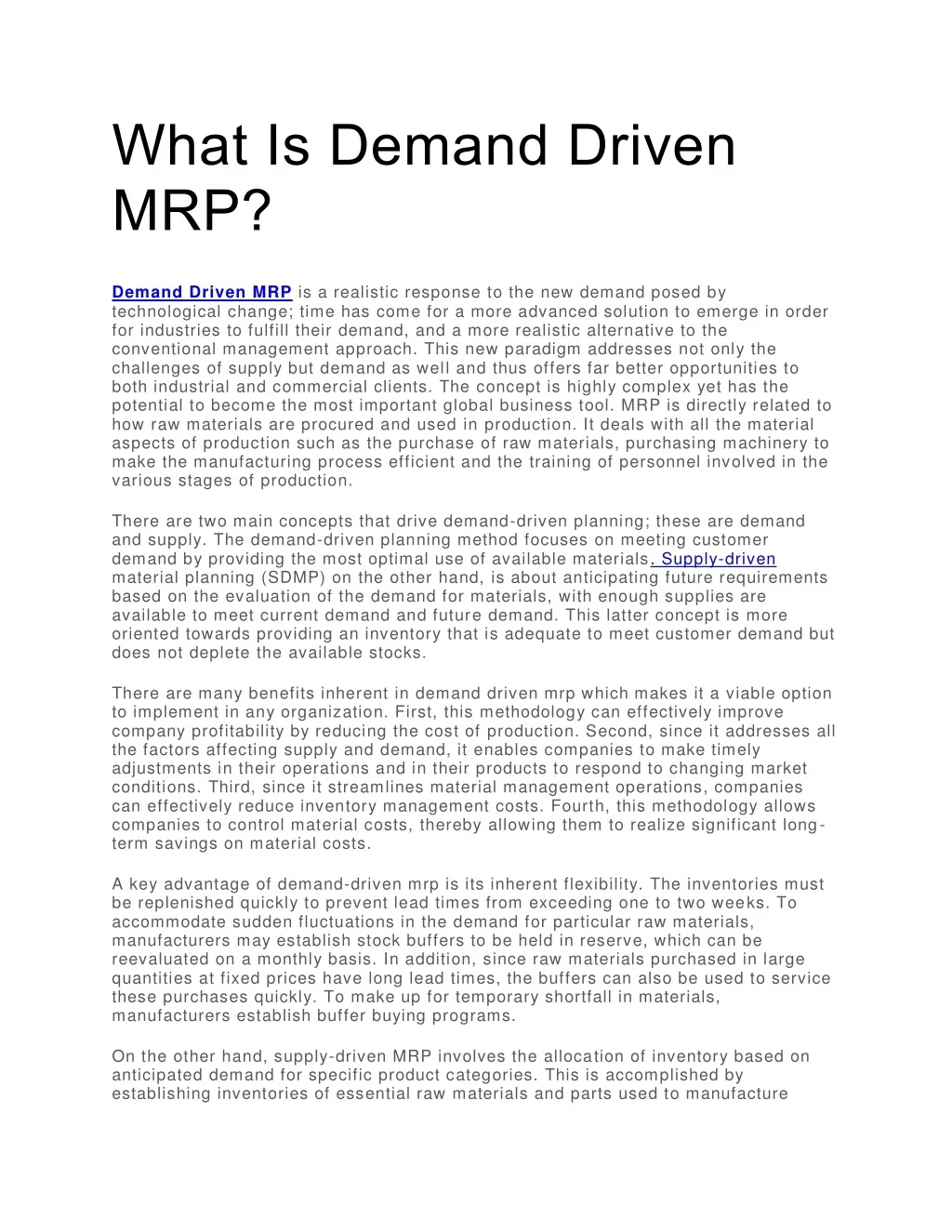 PPT - What Is Demand Driven MRP? PowerPoint Presentation, free download ...