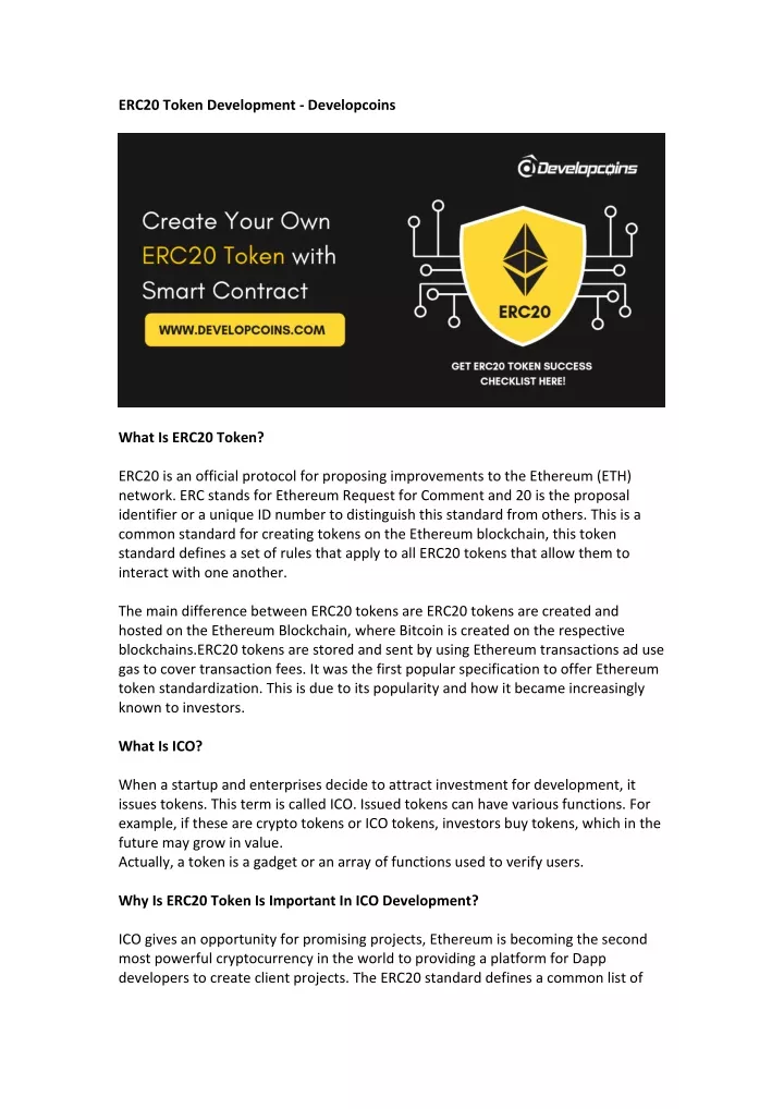 PPT - ERC20 Token Development - Developcoins PowerPoint Presentation ... PPT - ERC20 Token Development - Developcoins PowerPoint Presentation ...