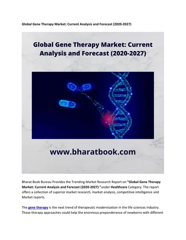 PPT - Global Gene Therapy Market Forecast 2020-2027 PowerPoint ...