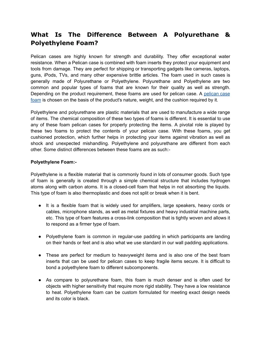PPT - What Is The Difference Between A Polyurethane & Polyethylene Foam ...