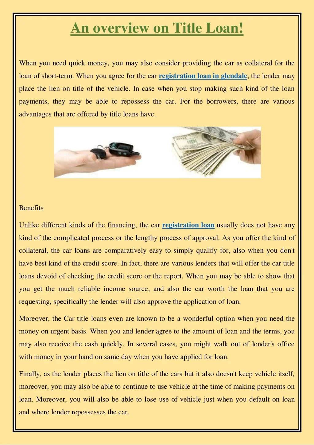 PPT - An overview on Title Loan! PowerPoint Presentation, free download ...