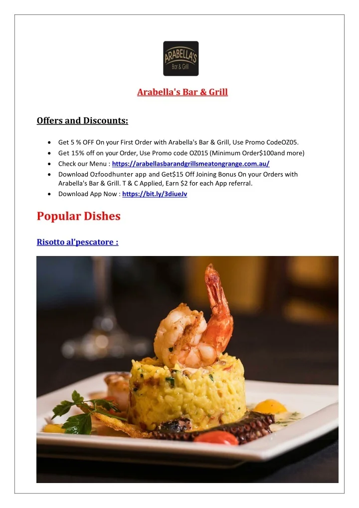 PPT - 5% off - Arabella's Bar & Grill Lebanese restaurant, NSW ...
