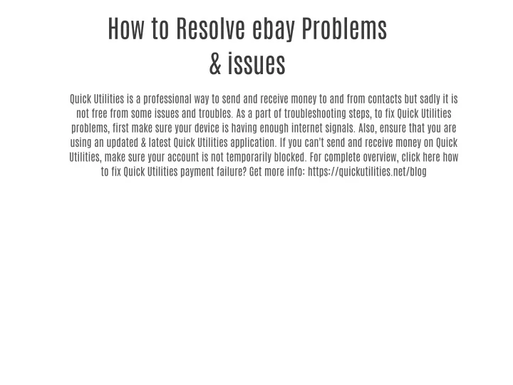 PPT - How to Resolve ebay Problems & issues PowerPoint Presentation ...