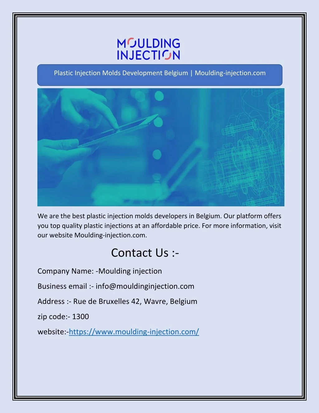 PPT - Plastic Injection Molds Development Belgium | Moulding-injection ...