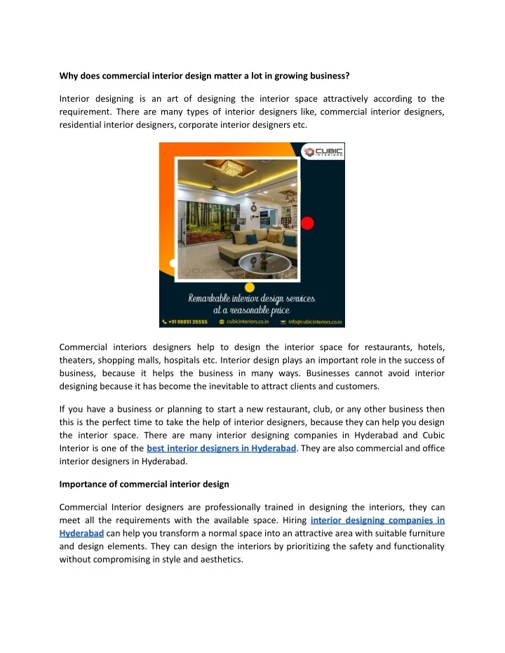 PPT - Why does commercial interior design matter a lot in growing business? PowerPoint ...