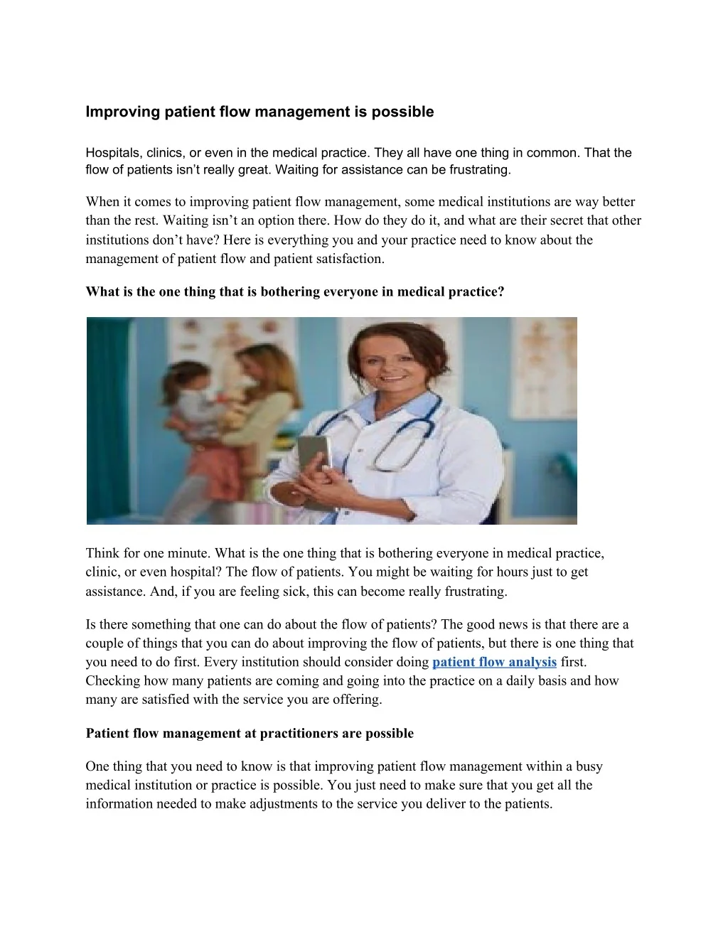 PPT - Improving patient flow management PowerPoint Presentation, free ...