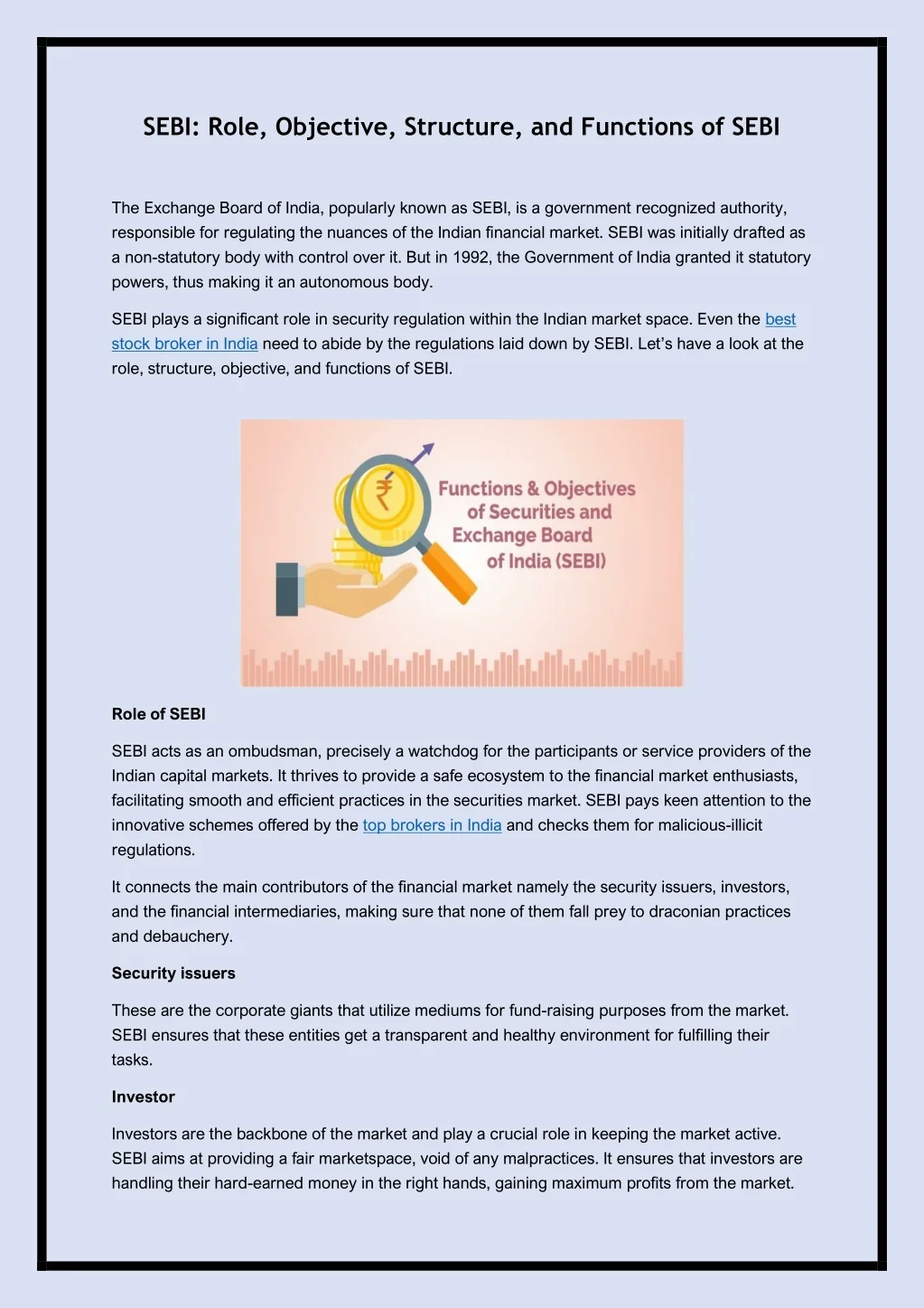 PPT - SEBI: Role, Objective, Structure, and Functions of SEBI ...