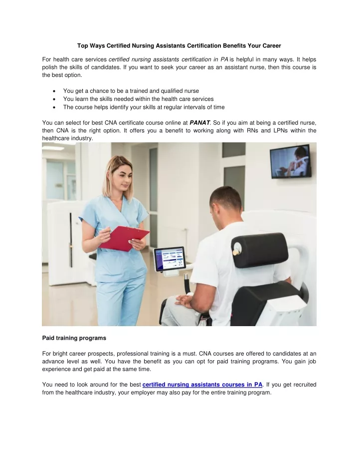 Ppt Top Ways Certified Nursing Assistants Certification Benefits Your