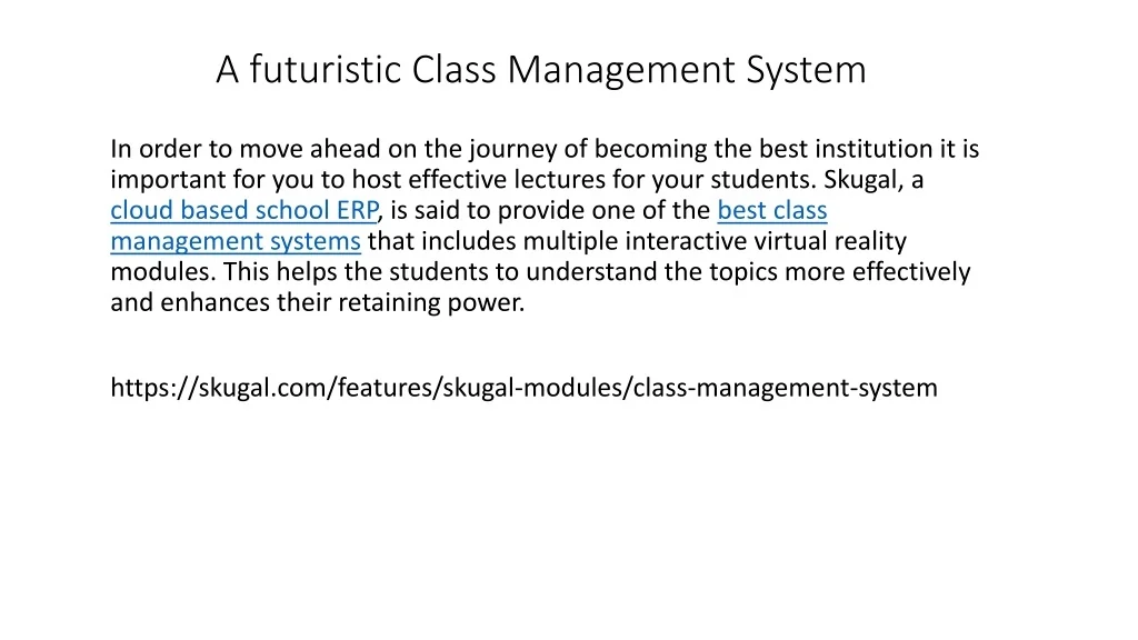 PPT - A futuristic Class Management System PowerPoint Presentation ...