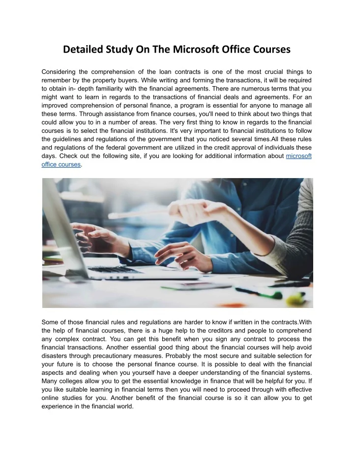 PPT - Detailed Study On The Microsoft Office Courses PowerPoint ...