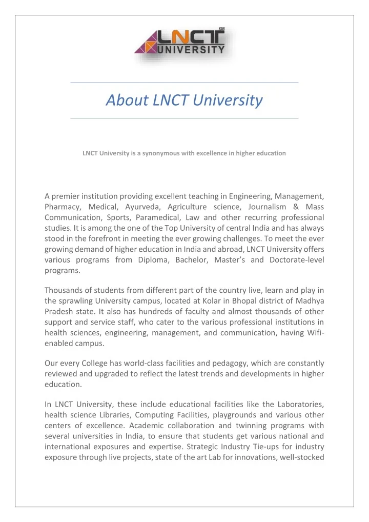 PPT - About LNCT University PowerPoint Presentation, free download - ID ...