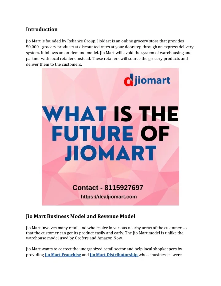 PPT - What Is The Future Of Jio Mart | Jio Mart Distributor PowerPoint ...
