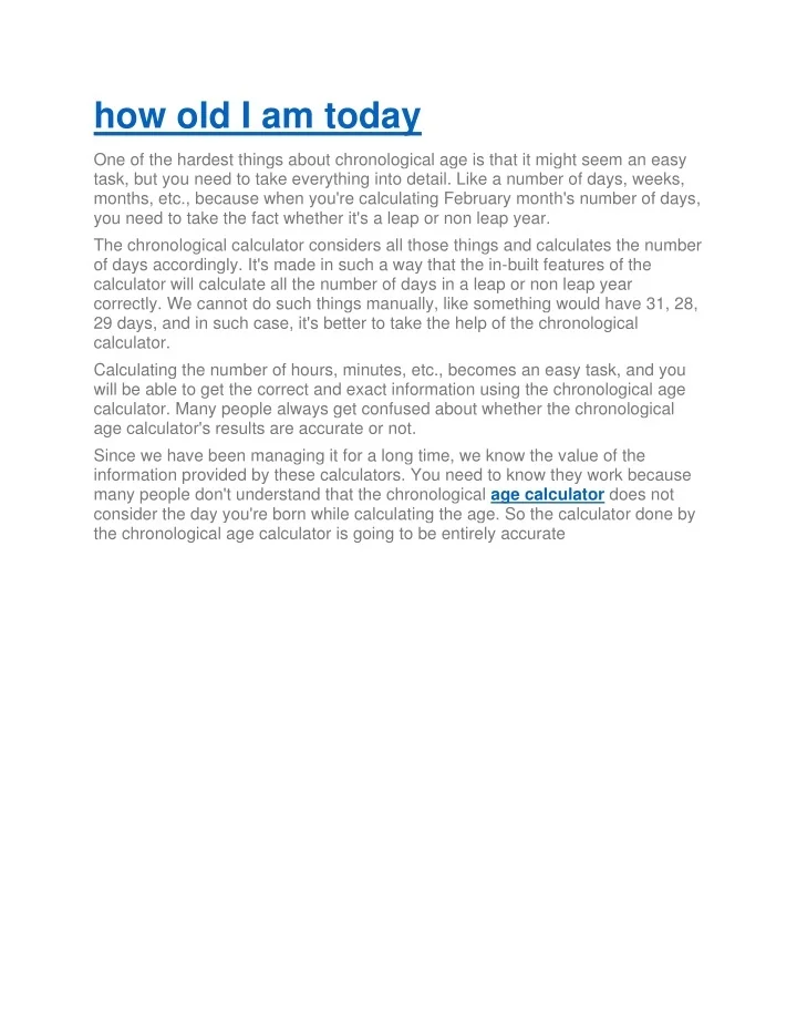 PPT - how old I am today PowerPoint Presentation, free download - ID ...