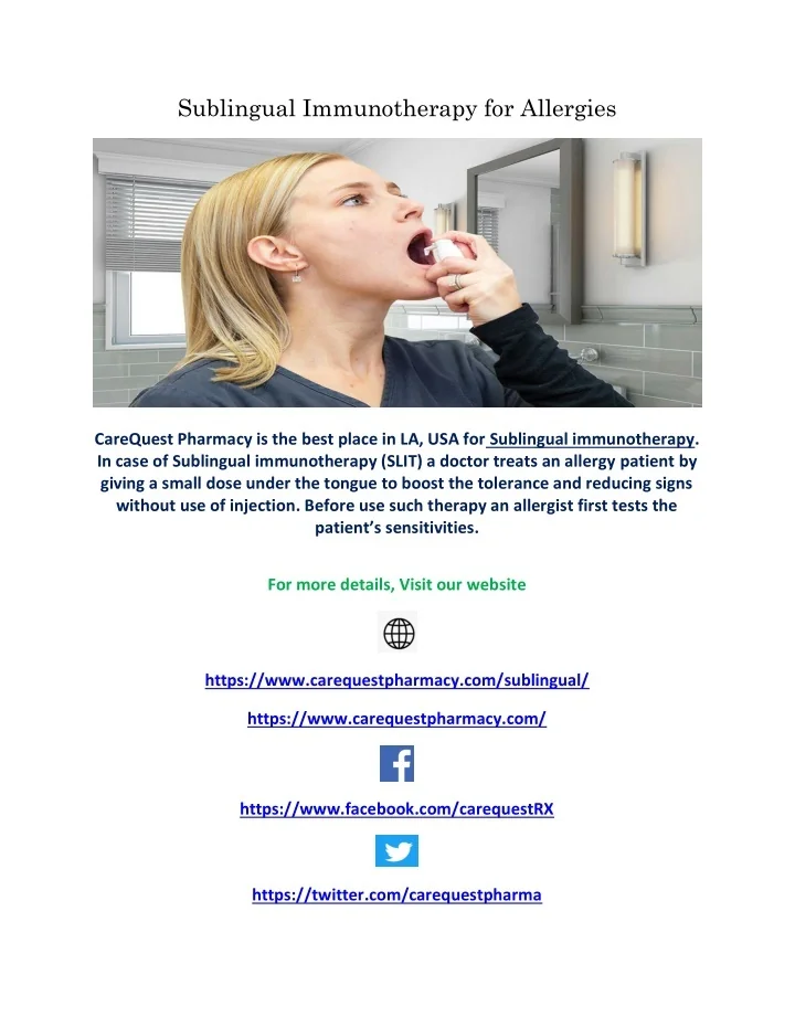 PPT - Sublingual Immunotherapy Los Angeles PowerPoint Presentation ...
