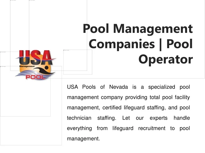 PPT - Pool Management Companies | Pool Operator | USA Pools Nevada ...