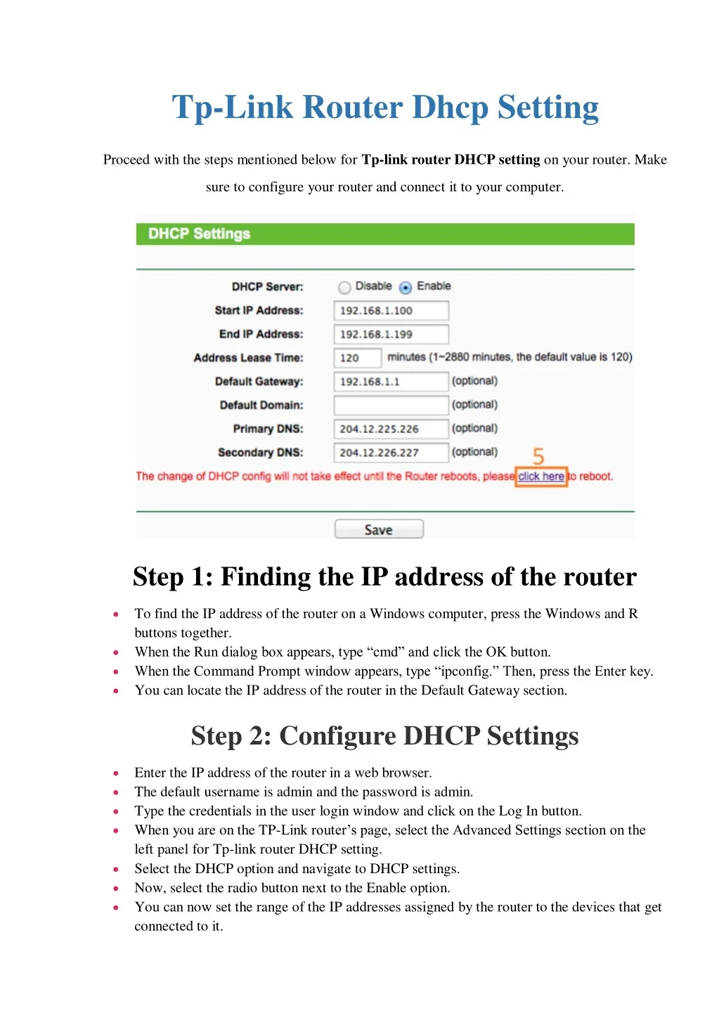 PPT - 2 Easy Steps: Tp-Link Router DHCP Setting | Router Support ...